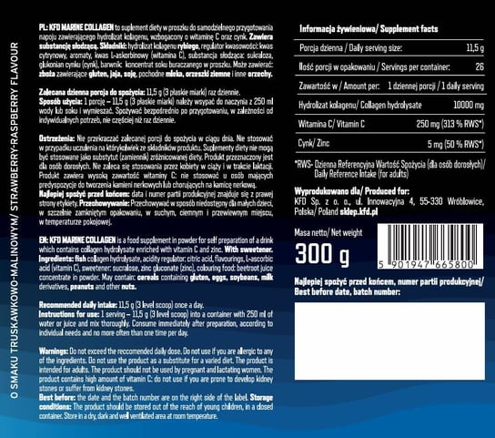 KFD Collagen Marine Truskawka-malina - KFD | Sport Sklep EMPIK.COM