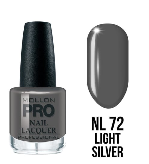 72. HARDENING NAIL LACQUER LIGHT SILVER 15 ml MOLLON - lakier klasyczny ...