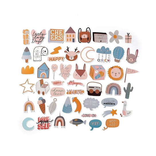 [721133] Zestaw naklejek dla dzieci zwierzęta kreskówka 50szt - Inna marka | Sklep EMPIK.COM