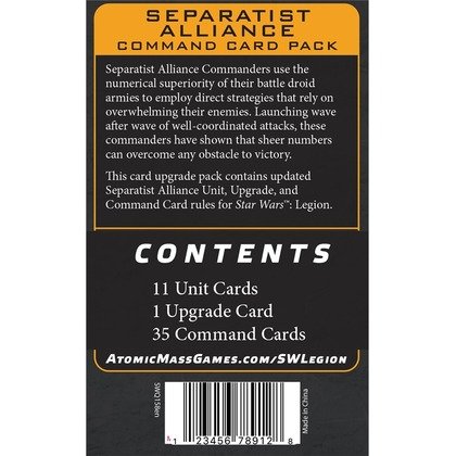 Star Wars: Legion 2.0 - Separatist Alliance - Command Card Pack ...