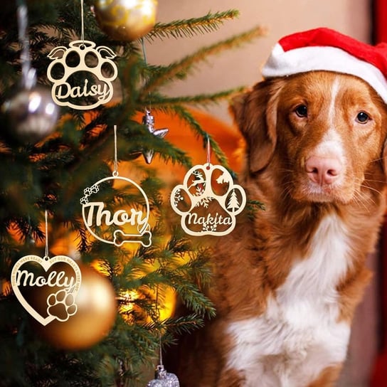 Pet Christmas ornaments, special Christmas tree hangings, unique wooden ...