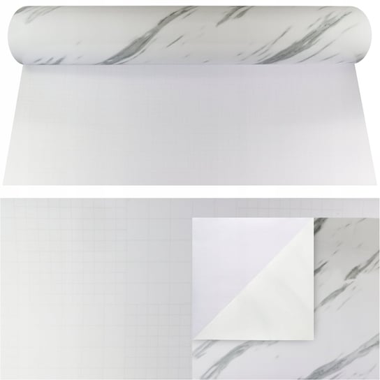 Okleina Meblowa Marmur Samoprzylepna 61x300cm Folia PVC na meble 3 mb ...