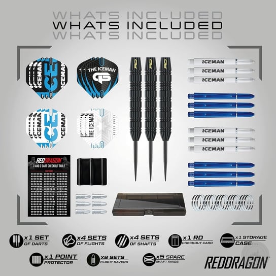 Rzutki Lotki do Darta 50 el Gerwyn Iceman 22g Red Dragon Dart Zestaw ...