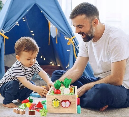 ZESTAW Gra Montessori Sorter Warzywa Marchewki Robaczki PREZENT - 100 ...