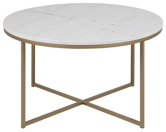 Actona Stolik Kawowy Okrągły Kimi 80 Cm Biały + Mosiądz - Actona | Sklep EMPIK.COM