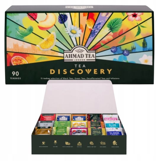 AHMAD Tea Discovery Set 90 bags 15 flavors black green fruit - Ahmad ...