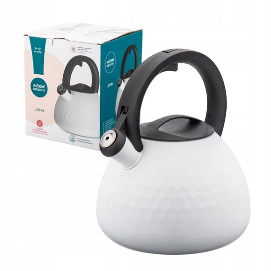 Altom, czajnik nierdzewny 2,7l john biały - Altom Design | Sklep EMPIK.COM
