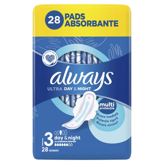 Always, Ultra Day & Night Podpaski Ze Skrzydełkami, Rozmiar 3, 28 Sztuk ...
