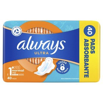 Always, Ultra Day Normal, Rozmiar 1, Podpaski ze skrzydełkami, 40 szt ...