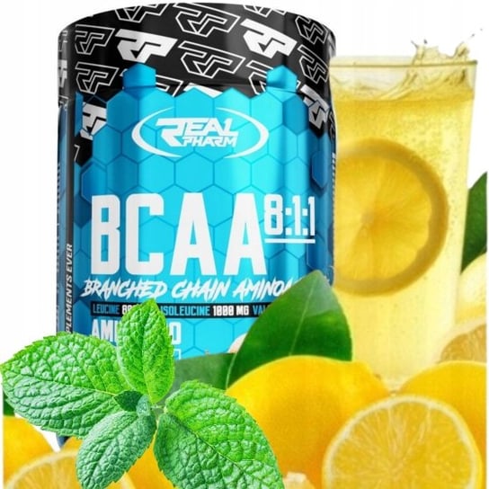 AMINOKWASY BCAA regeneracja Real Pharm BCAA 8:1:1 Instant 400g LEMON ...