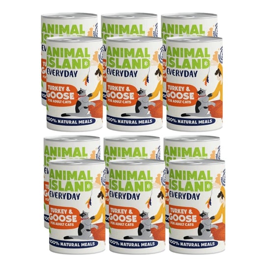 ANIMAL ISLAND Indyk i gęś dla kotów 12x400g - Animal Island | Sklep ...