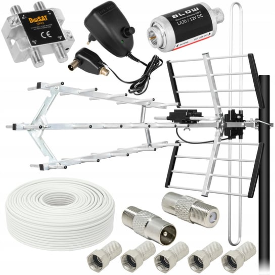 Antena Tv Dvb-T2 Mux Combo 200Km Zestaw 3Tv +100M - Blow | Sklep EMPIK.COM