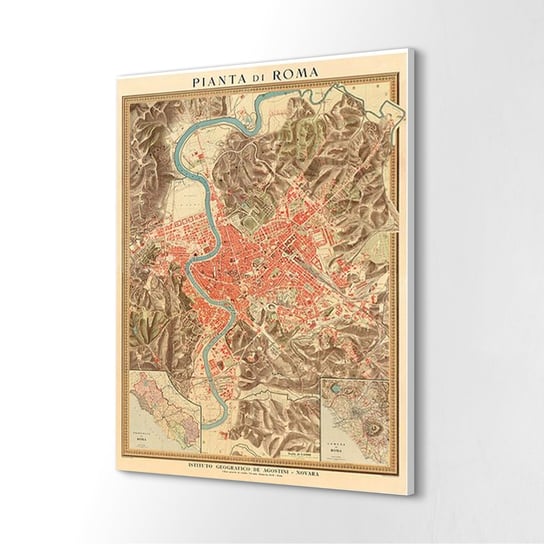 ArtprintCave, Druk na płótnie mały Stara mapa Rzym Włochy 40x60 cm ...