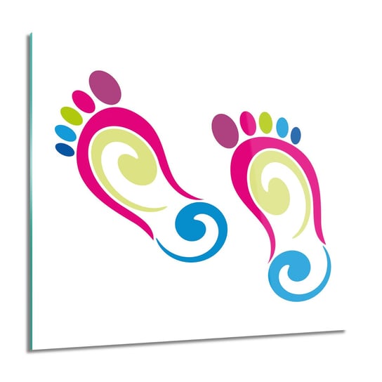 ArtprintCave, Kolorowe ślad stóp foto na szkle na ścianę, 60x60 cm ...
