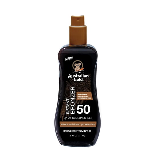 Australian Gold Instant Bronzer Spray Gel Sunscreen SPF50, Żel w Sprayu ...