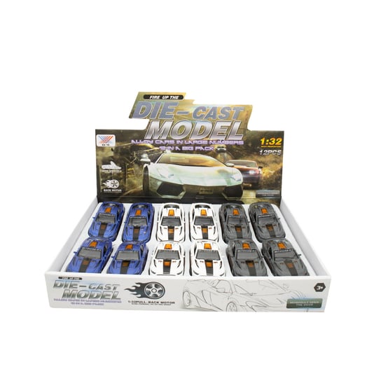 Autka Metalowe 1:32 Pull Back Z Otwieranymi Drzwiami - Icom | Sklep EMPIK.COM