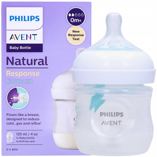 Avent Butelka Natural Response Airfree 125 Ml 0m Philips Avent