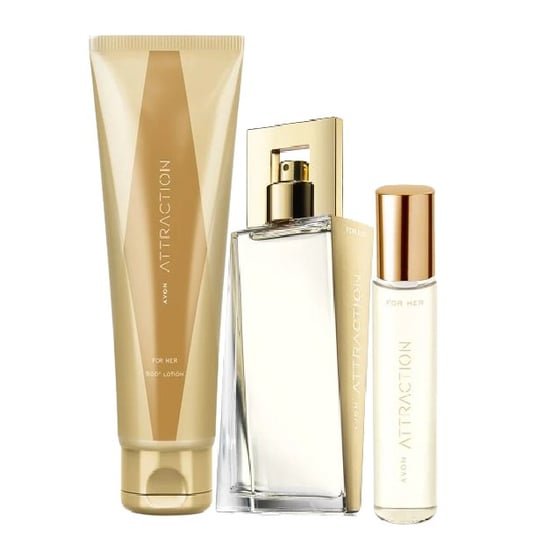 Avon Attraction Zestaw Damski [Perfumy 50ml + Balsam + Perfumetka ...
