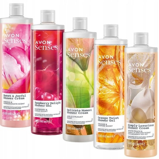 Avon Senses, Zestaw, damski żel pod prysznic Sweet & Joyful, 500ml ...