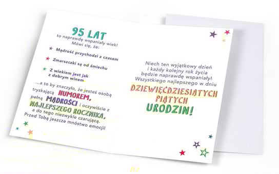 Kartka z okazji 95 urodzin z super życzeniami LKL95 - Passion Cards ...