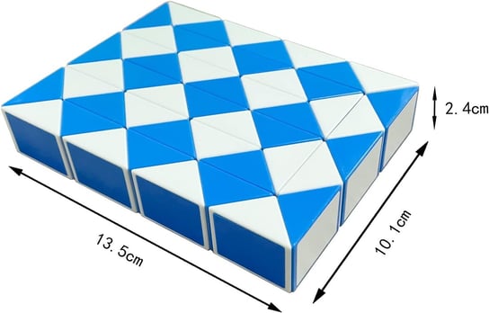 Magiczny Wąż Kostka Rubika Magic Snake 48 Bloków Biało Niebieskie ...