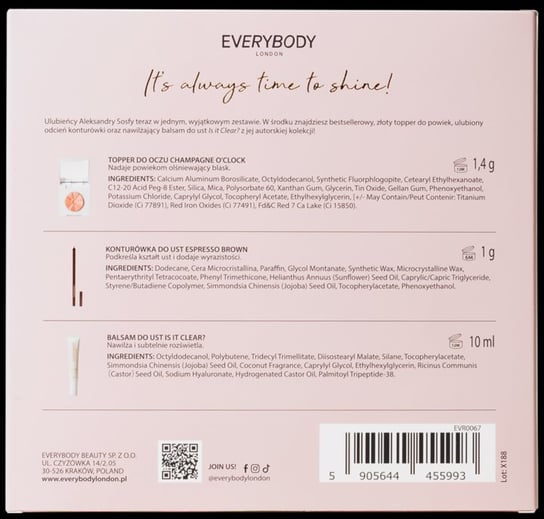 EveryBody London x Aleksandra Sosfa Champagne Chic Zestaw Kosmetyków ...