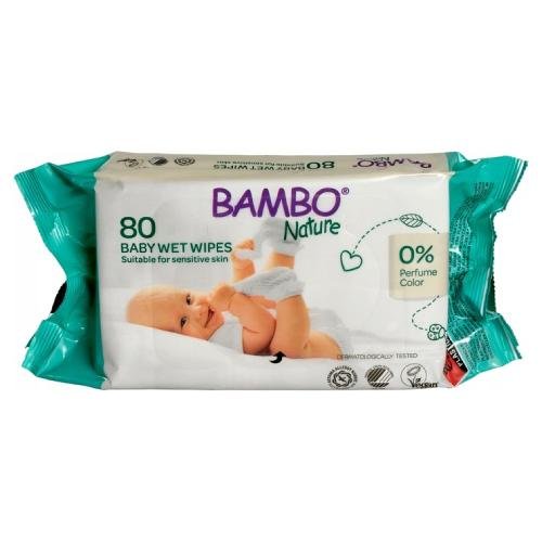 BAMBO Nature Chusteczki nawilżane bezzapachowe 15x20cm, 80szt. - Bambo ...