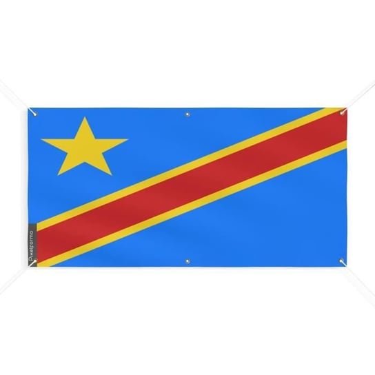 Baner Flaga Demokratycznej Republiki Konga 6 oczek 80x160cm, poliester ...