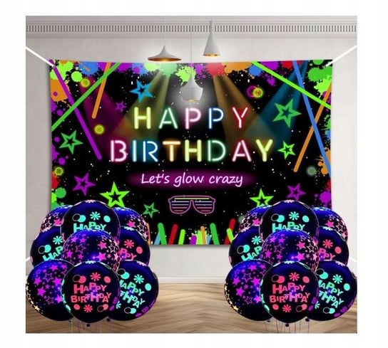 Baner urodzinowy tło fotograficzne 180 x 110 cm na urodziny z balonami - Inna marka | Sklep ...