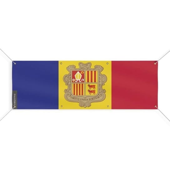 Baner z flagą Andory 8 oczek 150x450 cm - Inny producent (majster PL ...