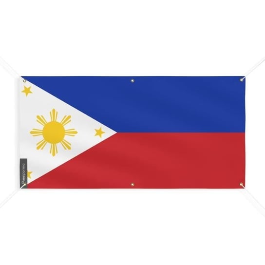 Baner z flagą Filipin, 6 oczek, 150x300 cm, wykonany z poliestru - Inny ...