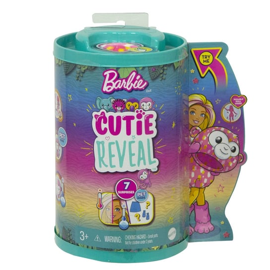 Barbie Cutie Reveal Chelsea Małpka Lalka Seria Dżungla, HKR14 - Barbie ...