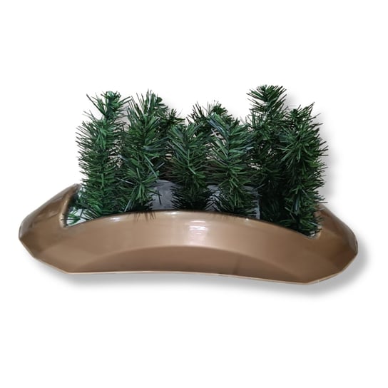 Baza do stroika Podłużna doniczka zalana betonem Złota CEMENCIAK Alex ...