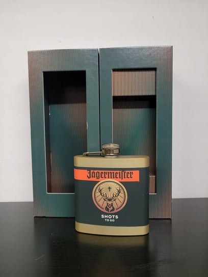 JAGERMEISTER BOX Metalowa ZŁOTA PIERSIÓWKA MIEJSCE NA BUTELKĘ NA ...