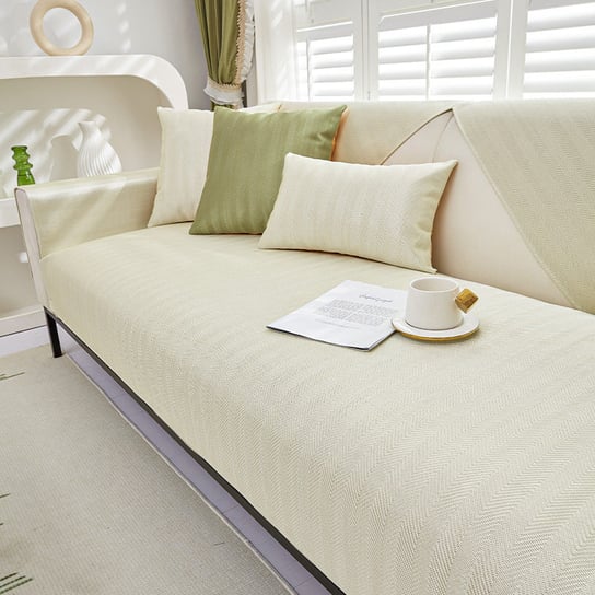 Beżowa, 110*210 cm, chłodna, lodowa, jedwabna poduszka na sofę, letnia, fajna mata na sofę ...