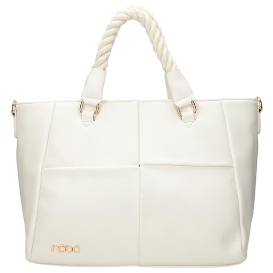 Biała Shopperka Nobo Z Rączką Wykonaną Z Naturalnego Sznura - Nobo | Moda Sklep EMPIK.COM