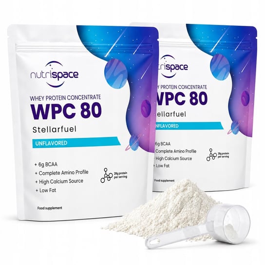 Białko WPC 80 2100 g Nutrispace 100% Czysty Skład Bez Słodzików - brak ...
