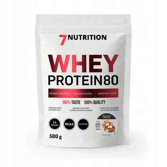BIAŁKO WPC koncentrat 7 Nutrition Whey Protein 80 500g Czekolada Karmel ...