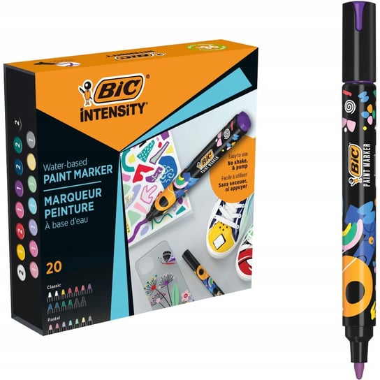 BIC Intensity Classic+Pastel Paint Markery akrylowe mix Pudełko 20szt ...