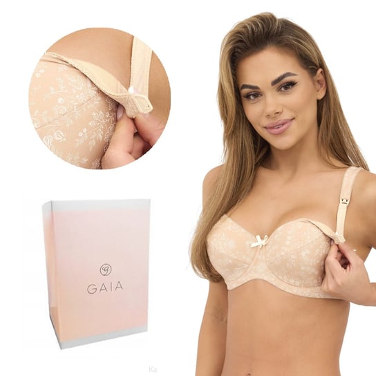 Biustonosz Full Cup Mama Alma 019 usztywniany do karmienia beżowy 85C - GAIA | Moda Sklep EMPIK.COM
