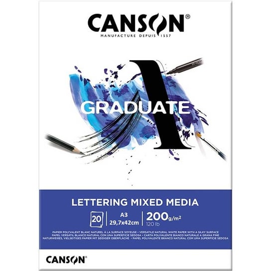 Blok rysunkowy A3 20k 200g Graduate Lettering Mixmedia, Canson - Inna ...