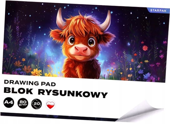 Blok rysunkowy krówka biały A4 20 kartek - Starpak | Sklep EMPIK.COM