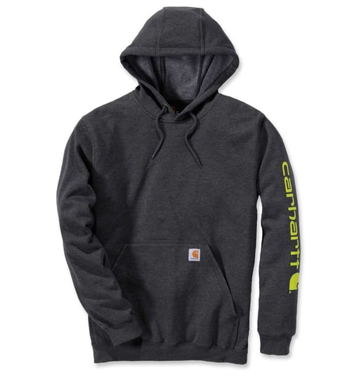 Bluza Carhartt Midweight Signature Sleeve Logo Hooded Sweatshirt CARBON ...