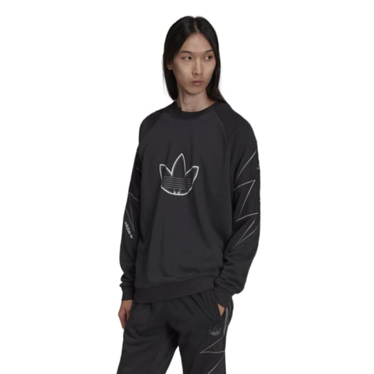 Bluza męska Adidas Lightning Crew sportowa czarna klasyczna bawełniana ...