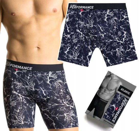 Bokserki męskie BAMBUSOWE długie sportowe z printem ATLANTIC - M - Inna ...