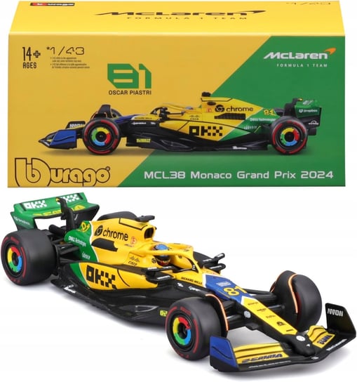BOLID F1 McLaren MCL38 Oscar Piastri GP Monaco 2024 SENNA 1:43 BBURAGO - Bburago | Sklep EMPIK.COM
