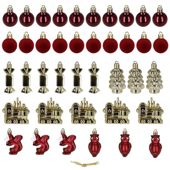 Bombki choinkowe 40 szt. komplet dekoracje świąteczne zawieszki ...
