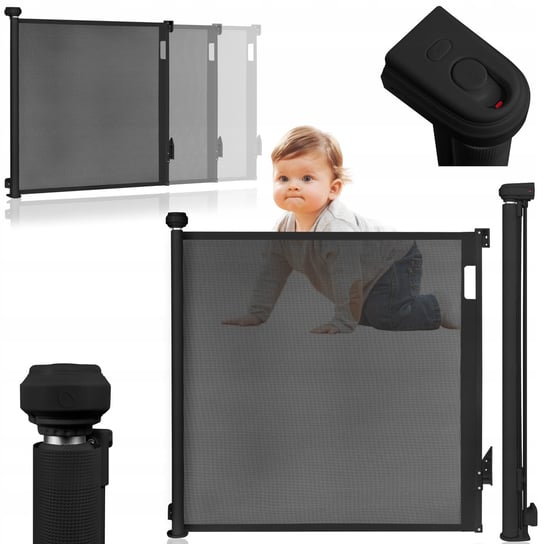 BRAMKA ZABEZPIECZAJĄCA BARIERKA OCHRONNA NA DRZWI SCHODY 140cm LIONELO ...