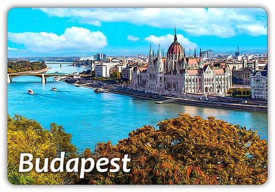 BUDAPESZT - Dunaj - Panorama - Stolica - Budapest - Magnes na lodówkę ...