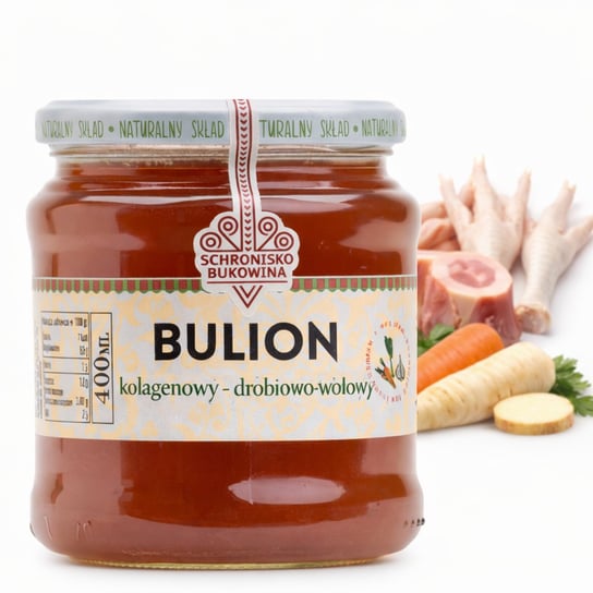 Bulion drobiowo-wołowy kolagenowy 400 ml - Schronisko Bukowina ...
